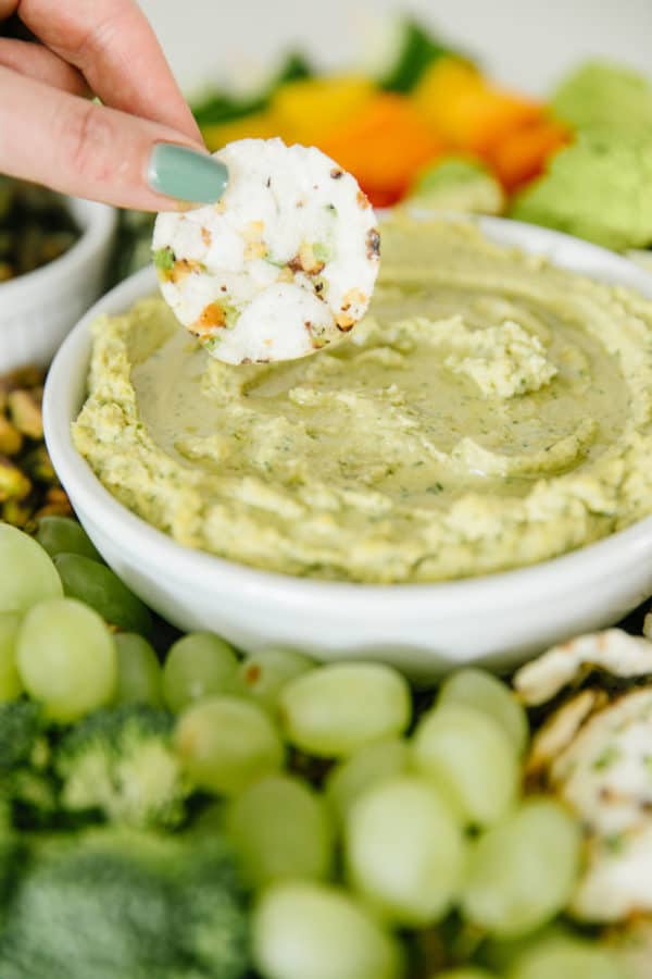Clean Green Snack Platter with Pesto Hummus | Clean Eats & Treats