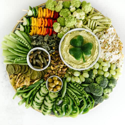Clean Green Snack Platter with Pesto Hummus | Clean Eats & Treats